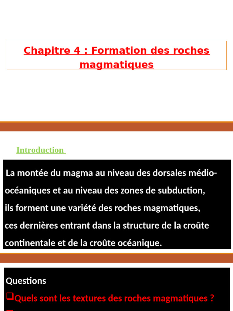 Formation Des Roches Magmatiques-1 | PDF | Roche magmatique | Granit