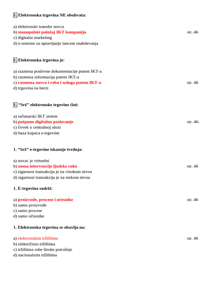 Elektronsko poslovanje K2 (150 pitanja) | PDF