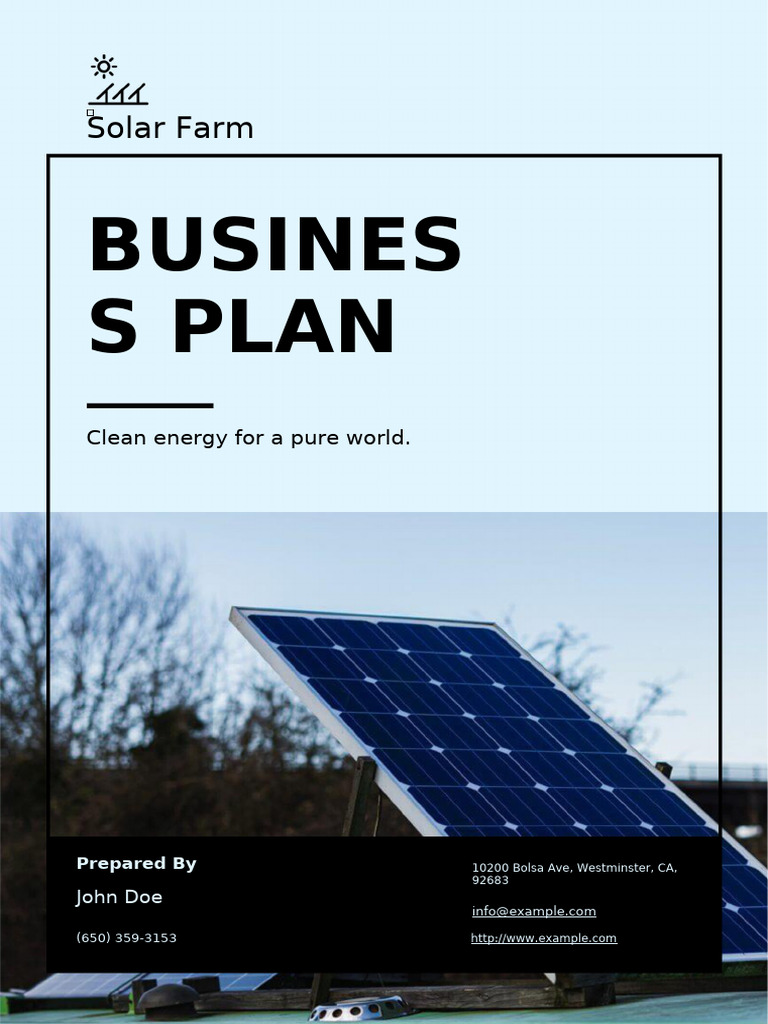 Solar Farm Business Plan Example | PDF | Equity (Finance) | Solar Power