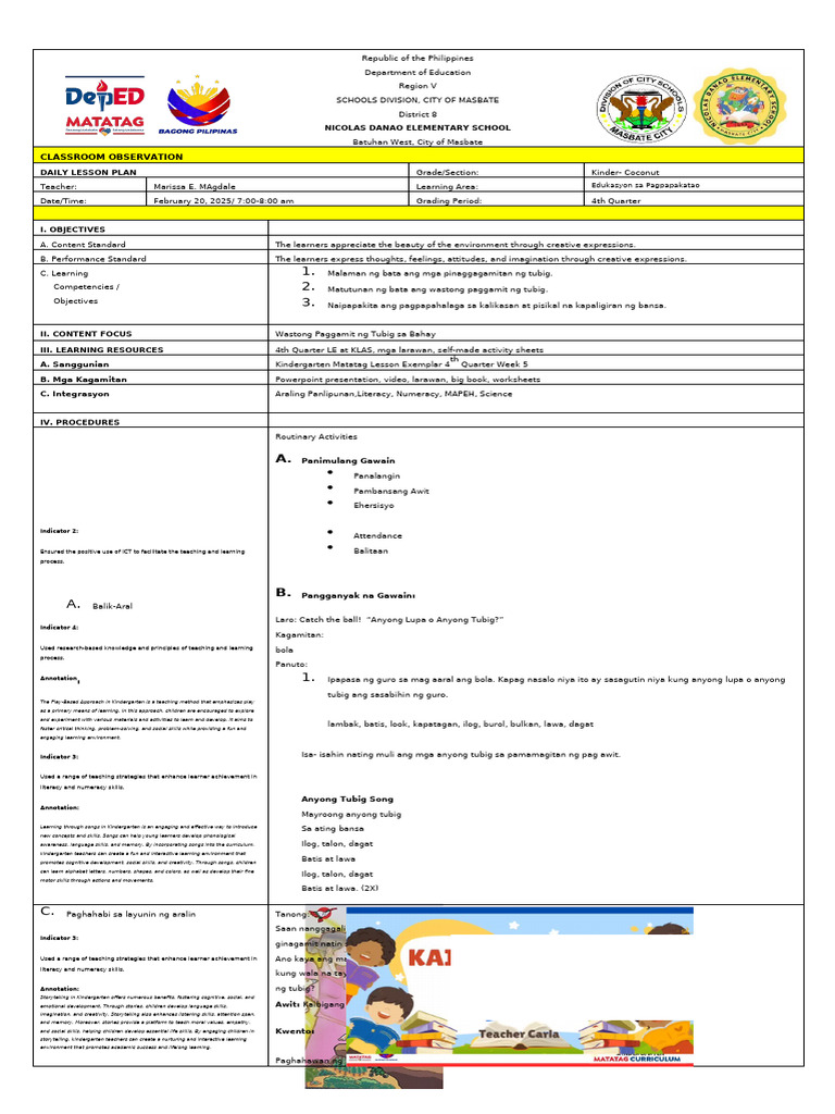 LP W Indicators Annotations Co 4TH Quarter Week 5 | PDF | Learning | Constructivism (Philosophy ...