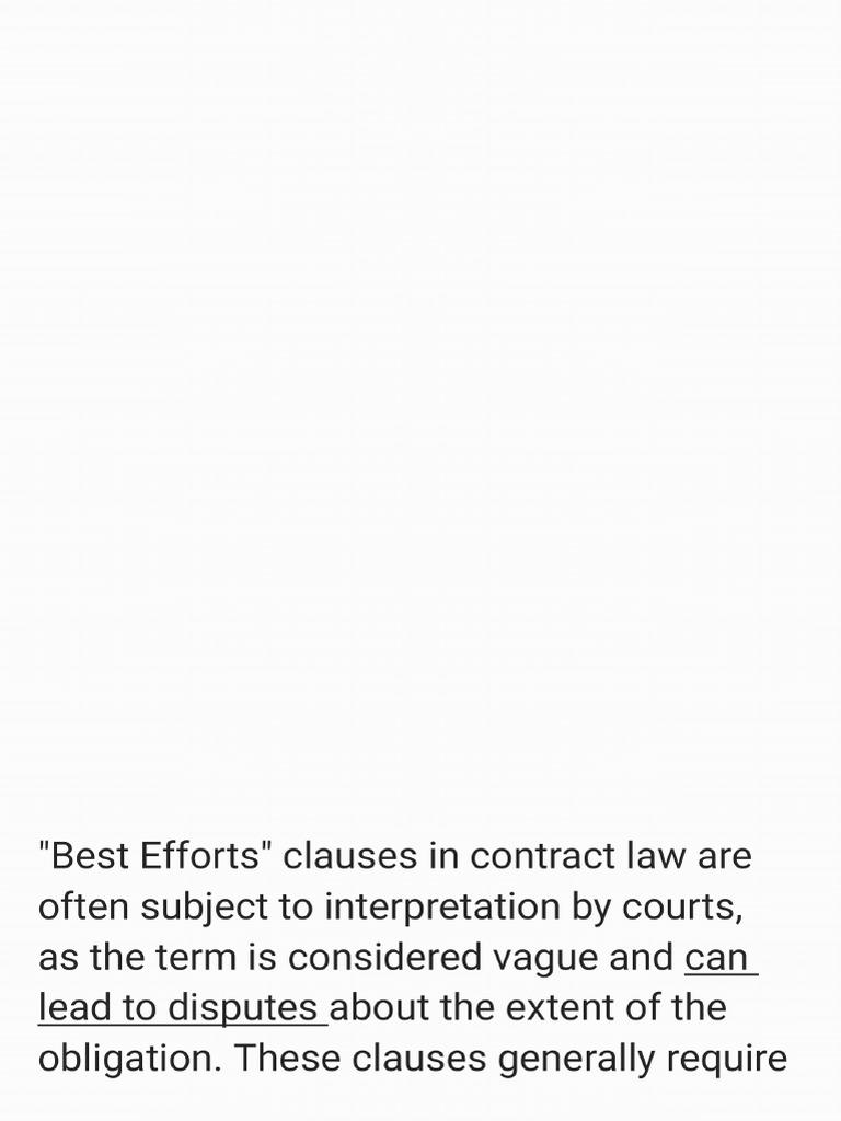 Cases Best Efforts Clauses | PDF