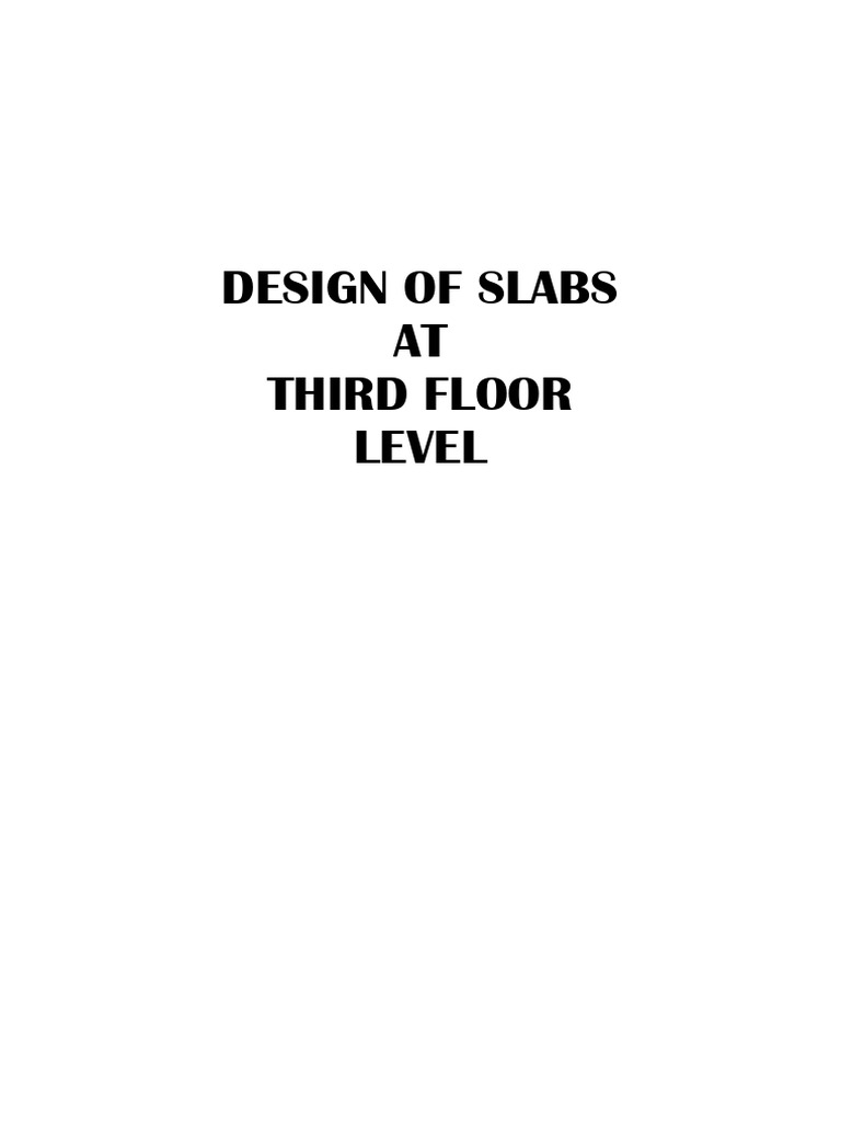 Design of Slabs AT Third Floor Level | PDF