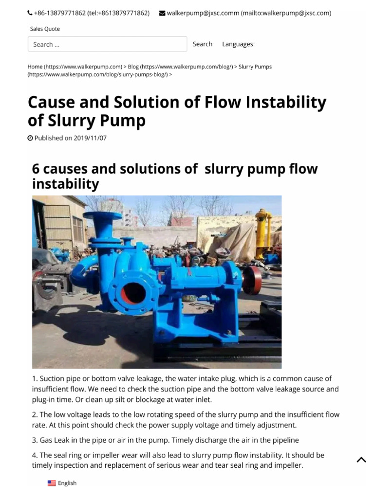 6 Causes and Solutions of Slurry Pump Flow Instability | PDF