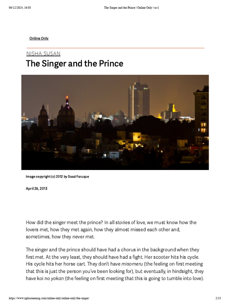 The Singer and The Prince-Nisha Susan | PDF