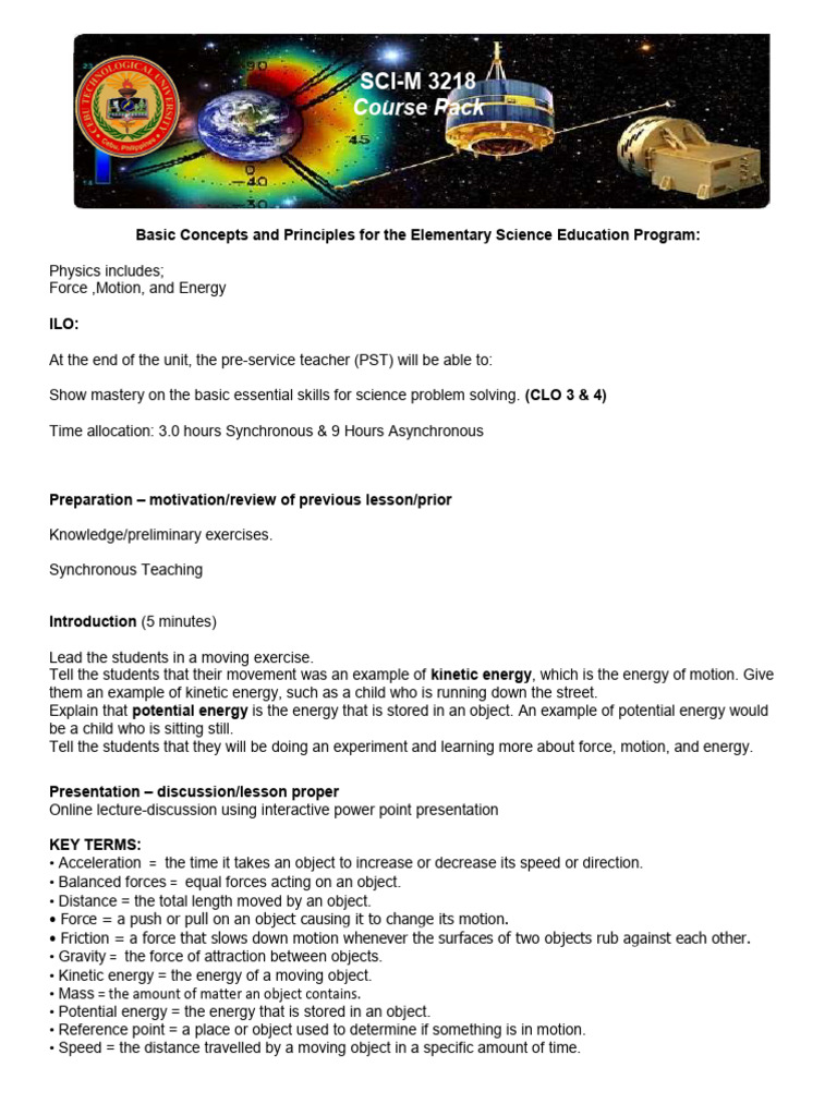 Course PackChapter 3 Force Motion and Energy | PDF | Force | Weight