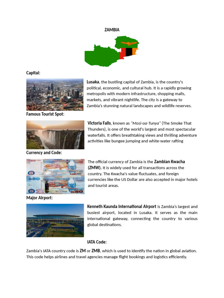 Zambia: Currency, Codes, and Travel Info | PDF