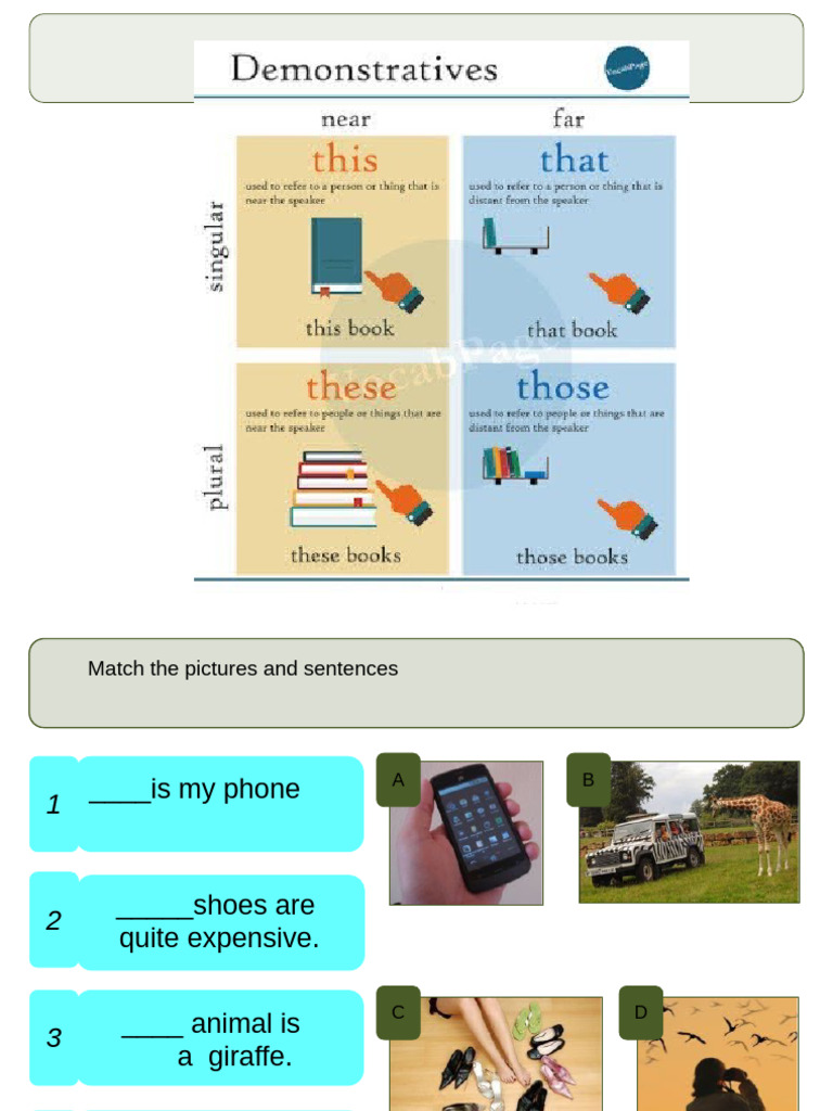 This That These Those | PDF | Linguistics | Syntax