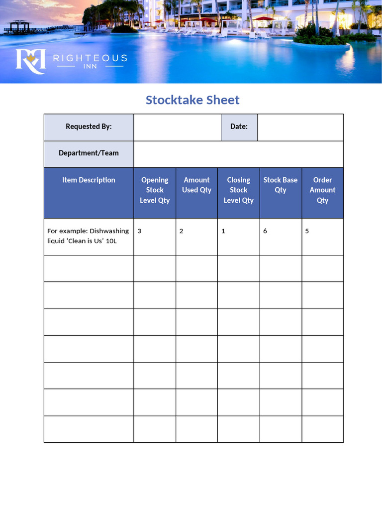 SITHACS009 Stocktake Sheet | PDF
