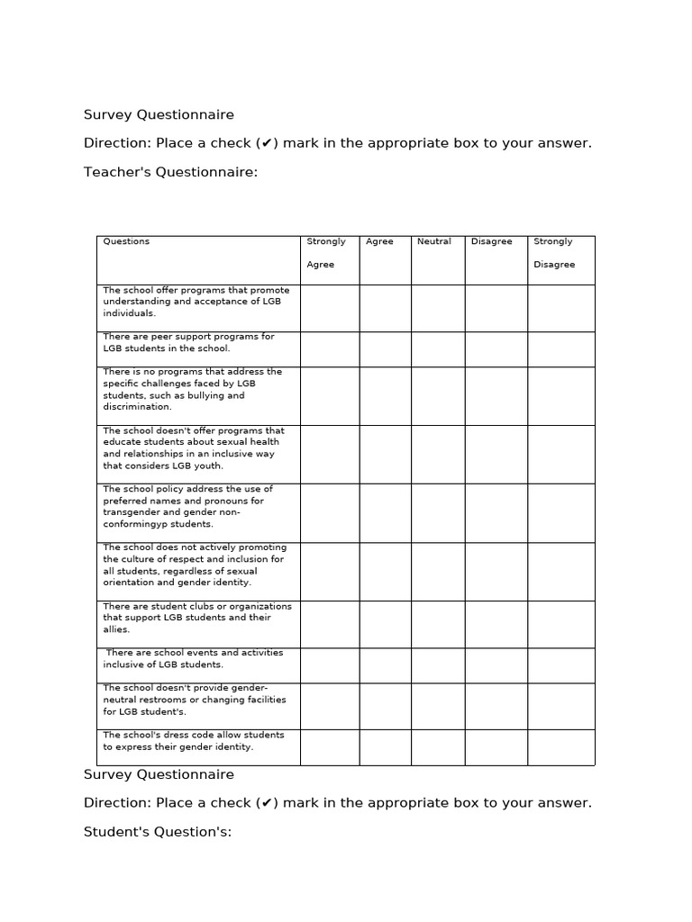 Survey Question-WPS Office | PDF | Gender | Gender Studies