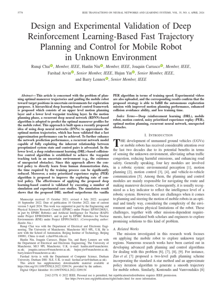 Design and Experimental Validation of Deep Reinforcement Learning-Based ...