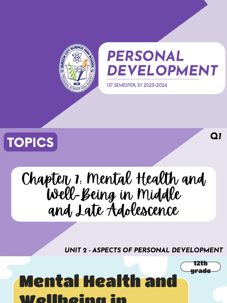 Mental Health and Wellbeing in Middle and Late Adolescence | PDF ...