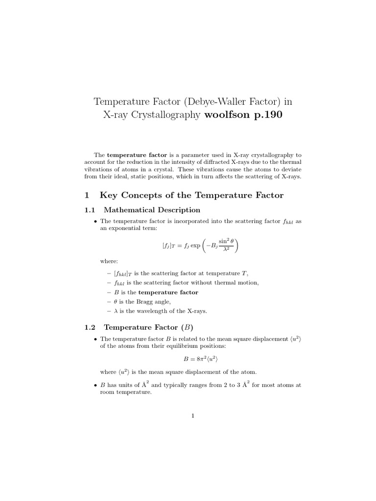 Temperature Factor | PDF