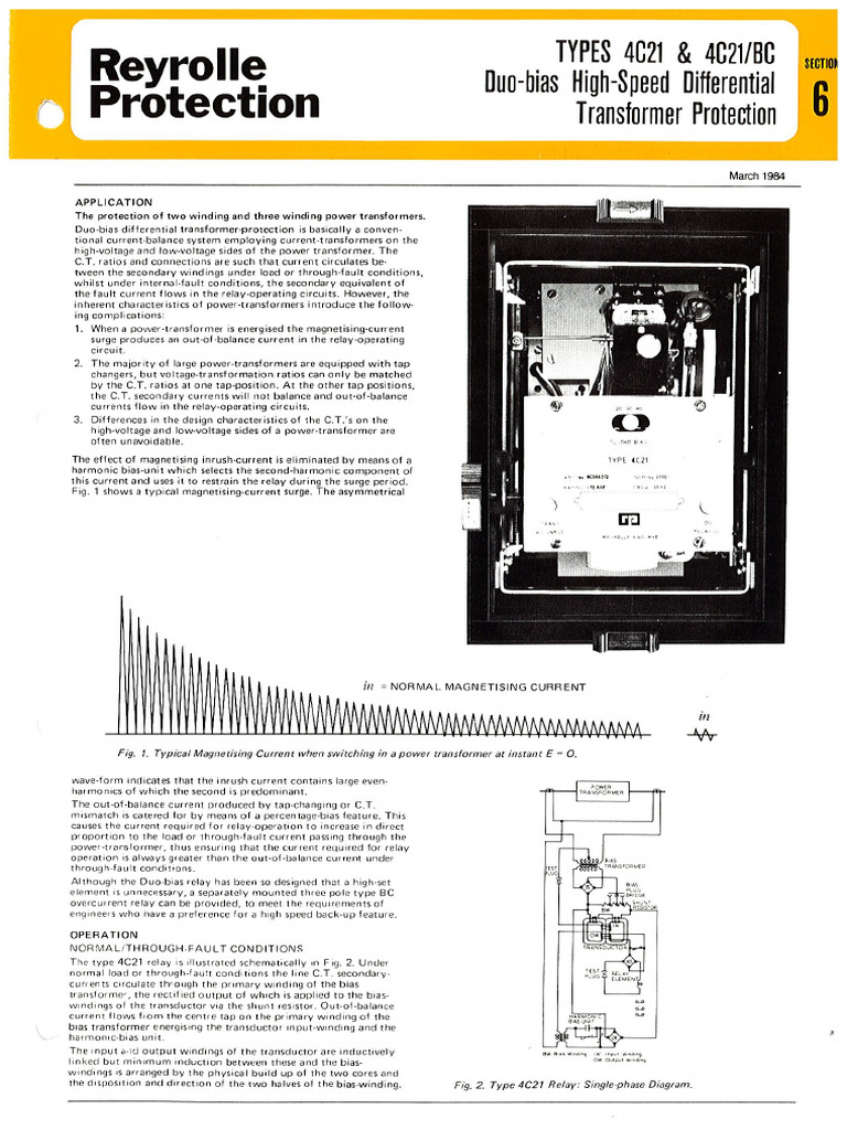 Reyrolle Protection Leaflet - 4C21 Duo-Bias | PDF