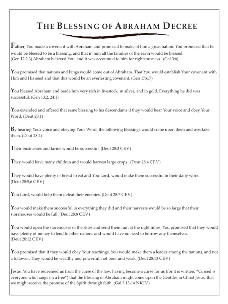 Abraham S Blessing DecreeR1 | PDF | Jesus | Abraham