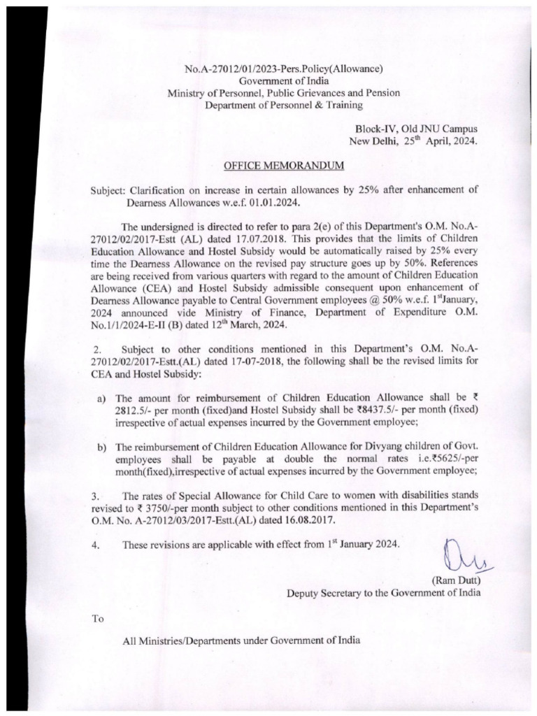CEA - DOPT Clarification DTD 25.04.2024 | PDF