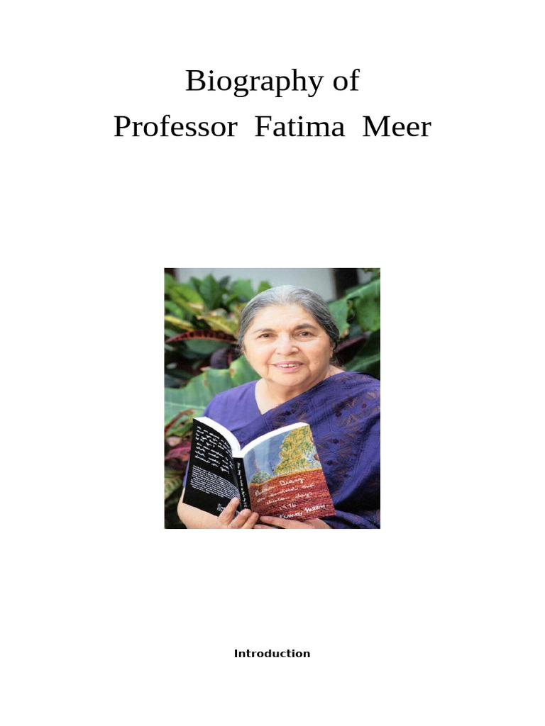 Fatima Meer | PDF | South Africa | Politics Of South Africa