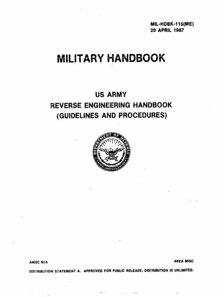 US Army Reverse Engineering Handbook, Guidlines and Procedures | PDF | Specification (Technical ...