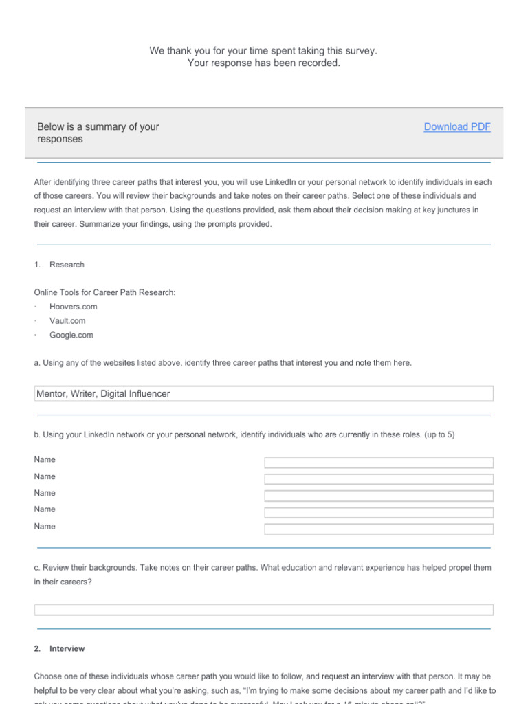 Researching Your Ideal Career Path | PDF