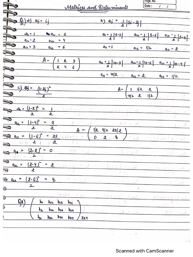 Matrices And Determinants Pdf