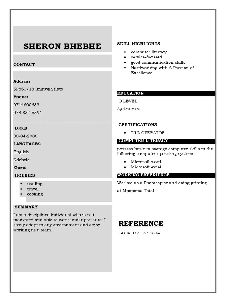 Sheron Bhebhe | PDF