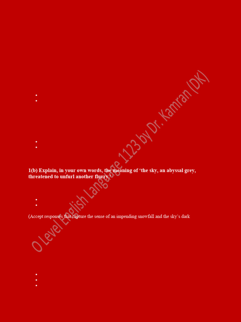 Snowbound Solitude Exam Mark Scheme | PDF