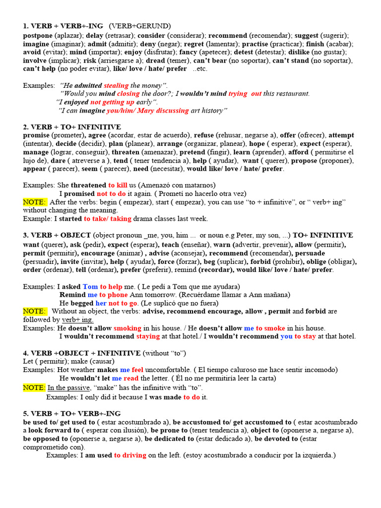Gerund and Infinitive | PDF | Verb | Semantic Units