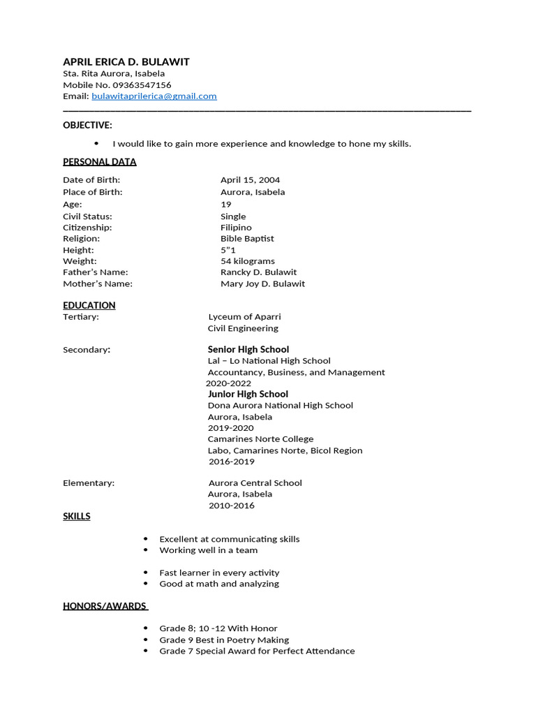 April Resume | PDF