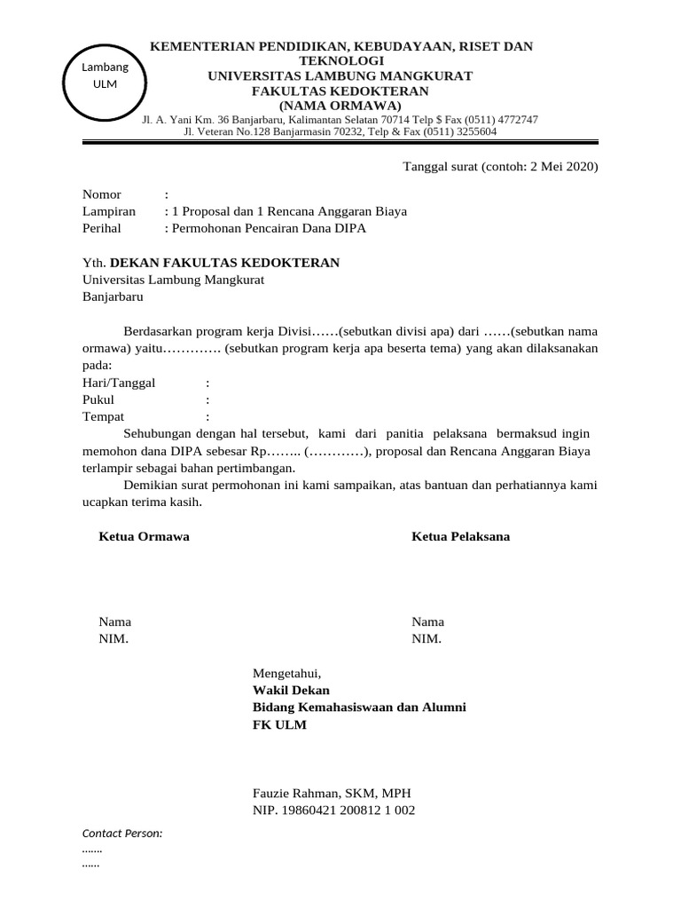 Template Surat Pengantar Proposal | PDF