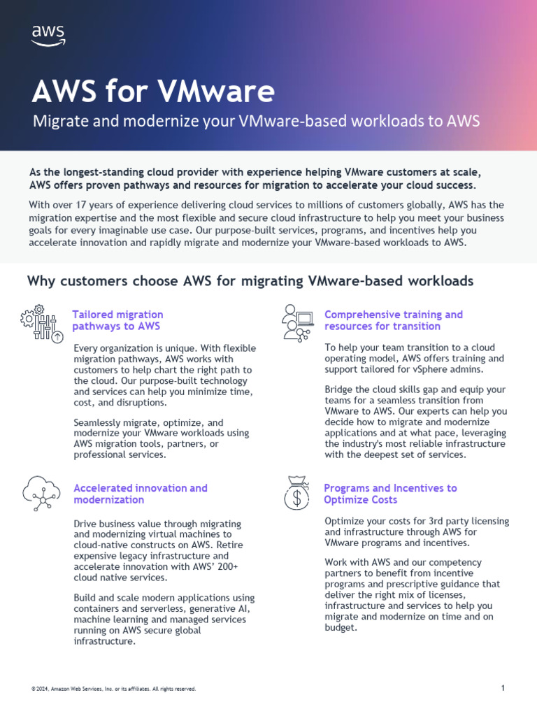 GC A4EA VMware Solution Brief | PDF | Cloud Computing | Amazon Web Services
