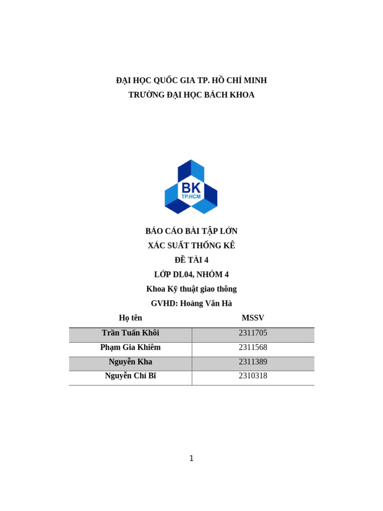 Báo Cáo BTL XSTK | PDF