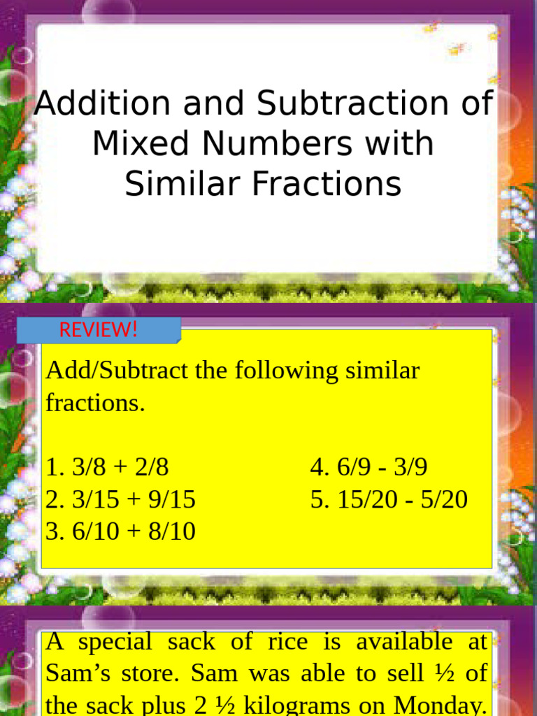 3 Mixed Numbers With Similar Fractions Addition and Subtraction | PDF