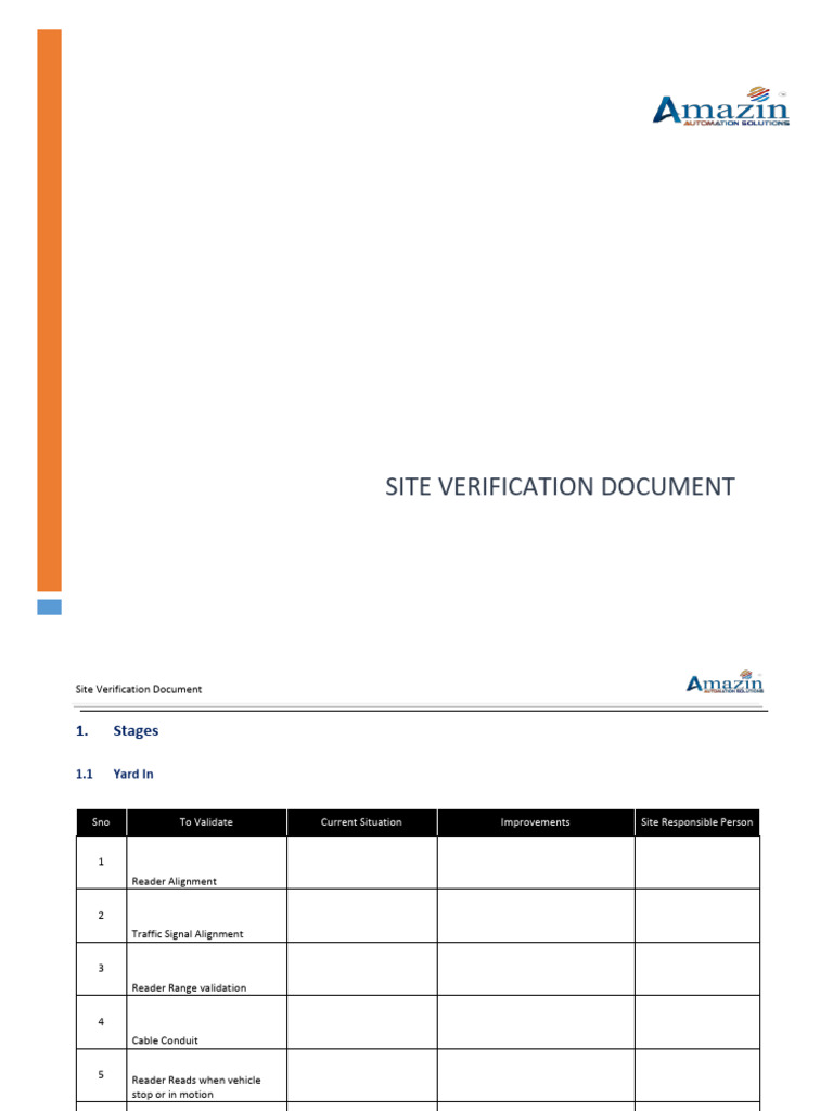 Site Verification Checklist for Traffic Systems | PDF | Traffic Light ...