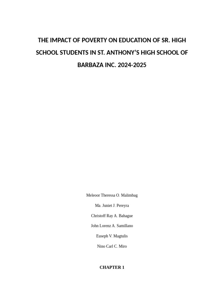 The Impact of Poverty On Education | PDF | Poverty | Poverty & Homelessness