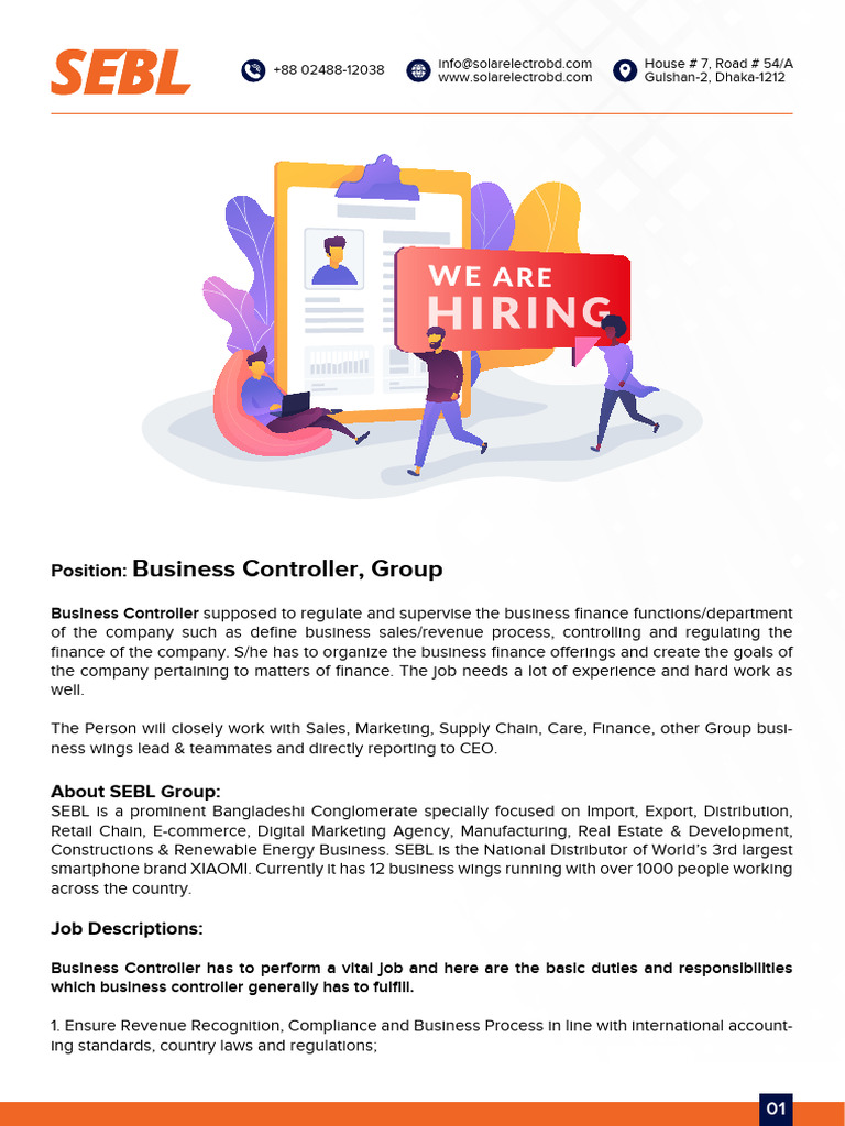 Business Controller Job at SEBL Group | PDF | Budget | Business