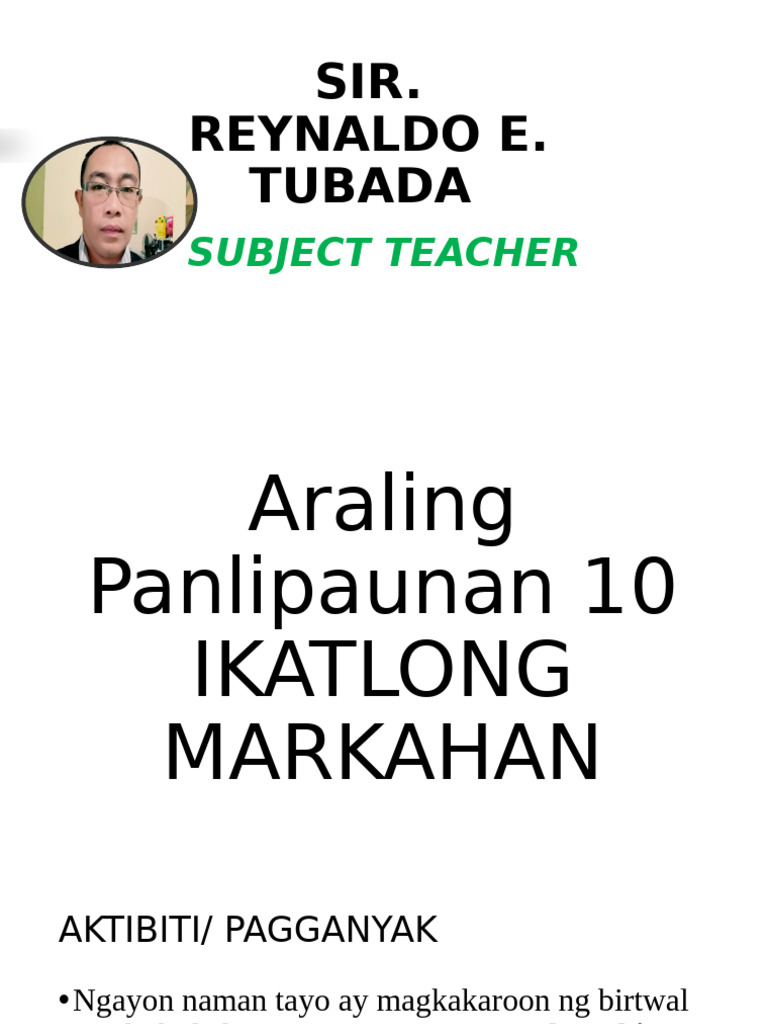 ARALING PANLIPUNAN 10 3RD KWARTER (Autosaved) (Autosaved) | PDF