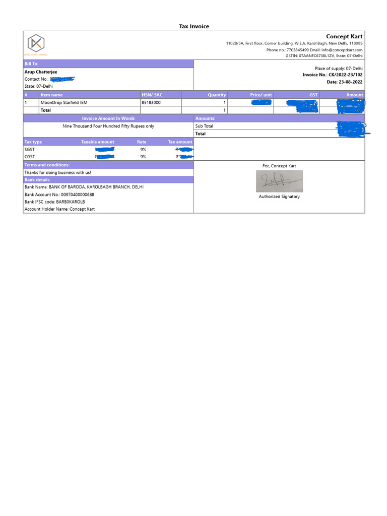 Moondrop Starfield Invoice | PDF | Government Finances | Government