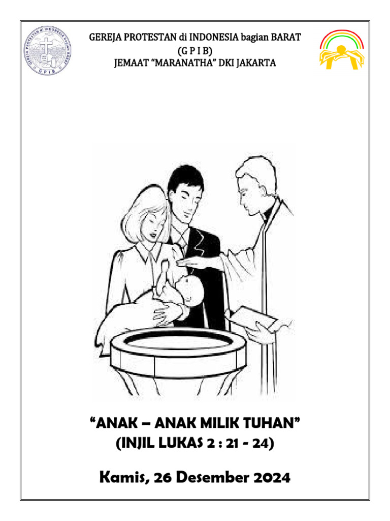 Taib Sakramen Baptisan Kudus, 26 Desember 2024 | PDF