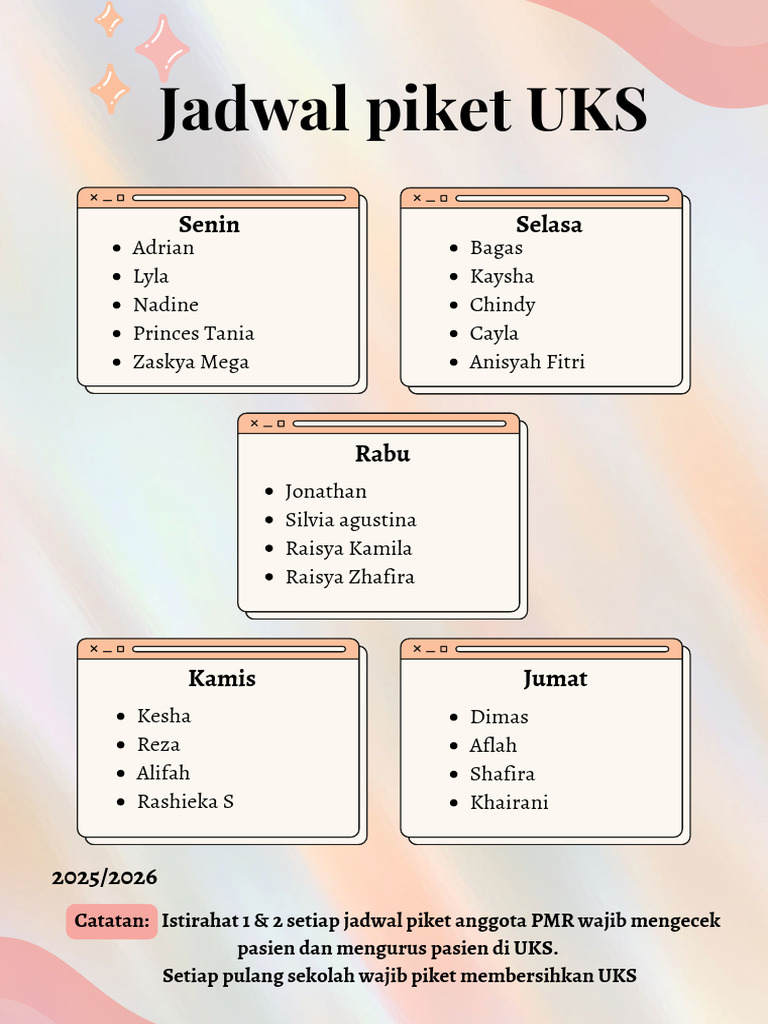 Orange Pastel Cute School Timetable A4 Document | PDF