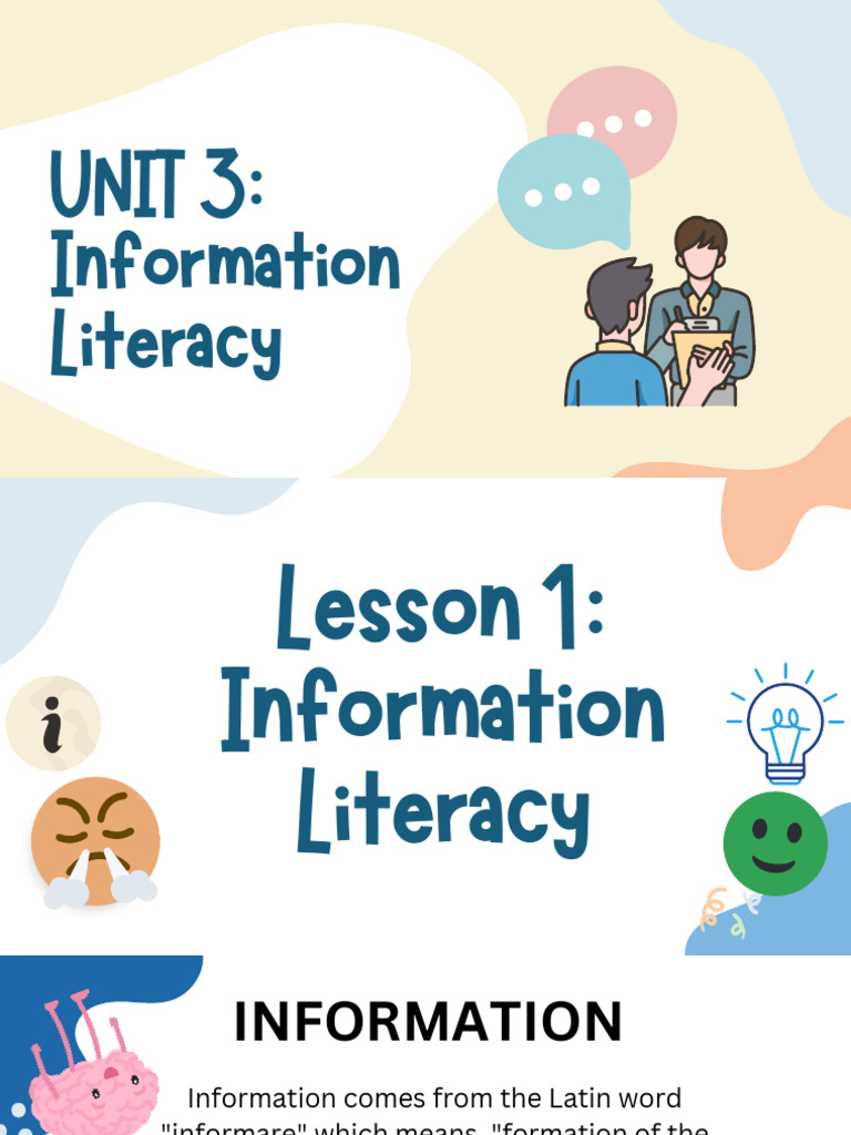 UNIT 3 Information Literacy 20240910 114418 0000 | PDF | Information ...