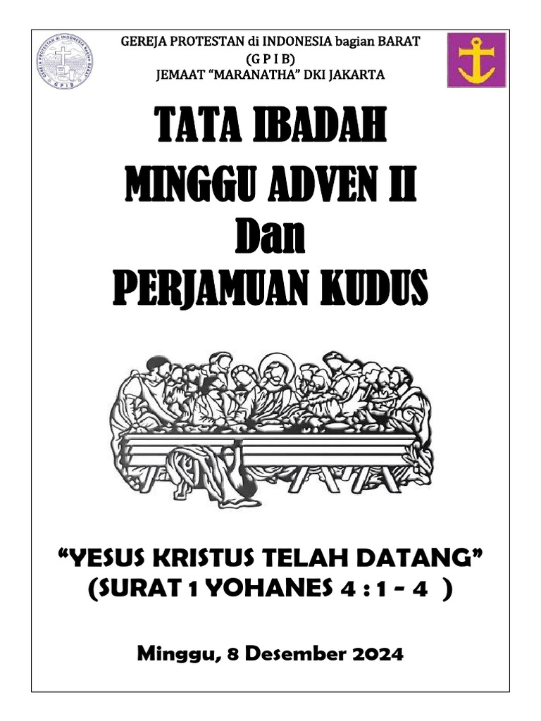 TAIB IHM II ADVEN dan Perjamuan Kudus, 8 Desember 2024 | PDF