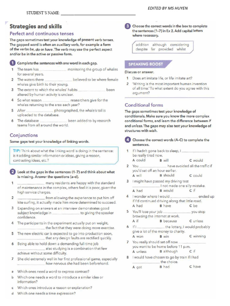 C1 LEVEL- LESSON 3- FURTHER PRACTICE | PDF