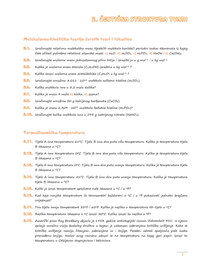 ZBIRKA - 2.R - 2. Čestična Struktura Tvari - 2324 | PDF