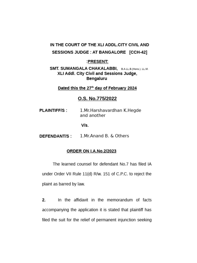 Court Order on Permanent Injunction Case | PDF | Lawsuit | Federal Rules Of Civil Procedure