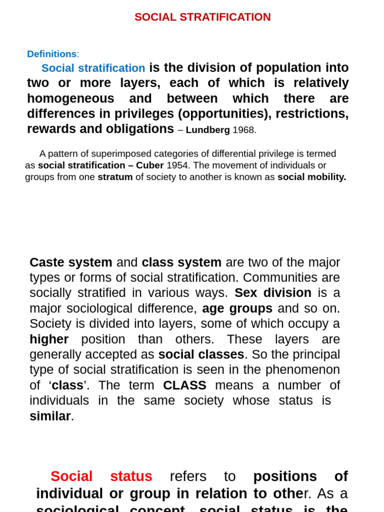 Social Stratification by Devendra Sir | PDF | Social Stratification | Caste