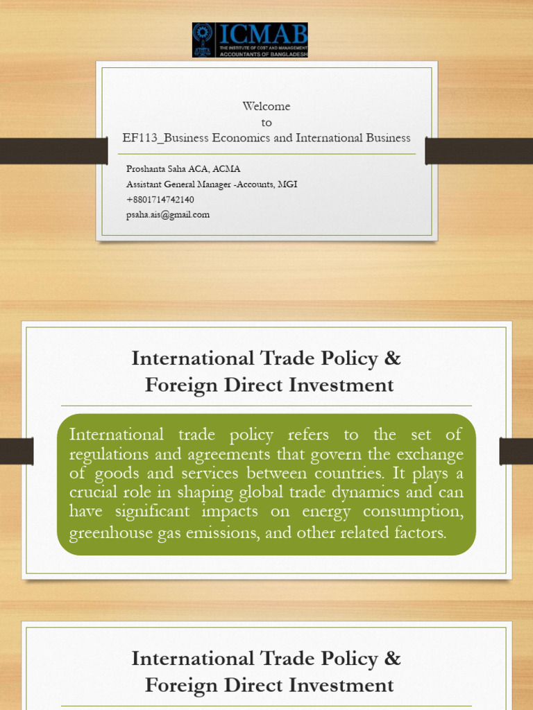 International Trade Policy Overview | PDF