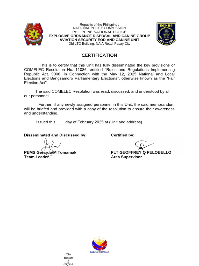 Certification Document | PDF