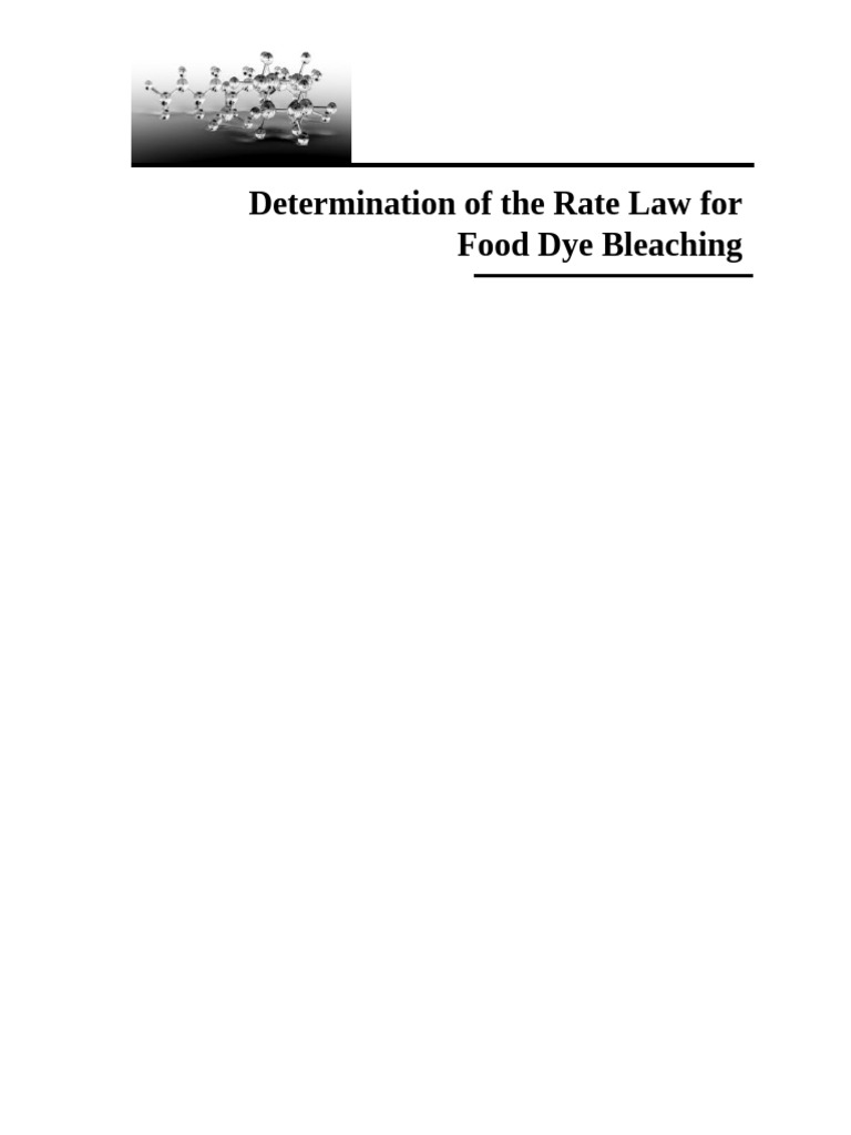 Rate Law Analysis of Food Dye Bleaching | PDF | Absorbance | Chemical ...