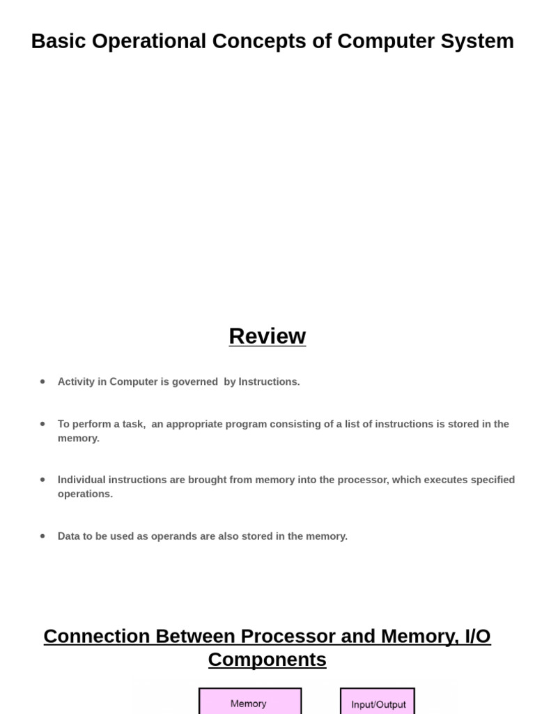 Basic Operational Concepts of Computer System | PDF