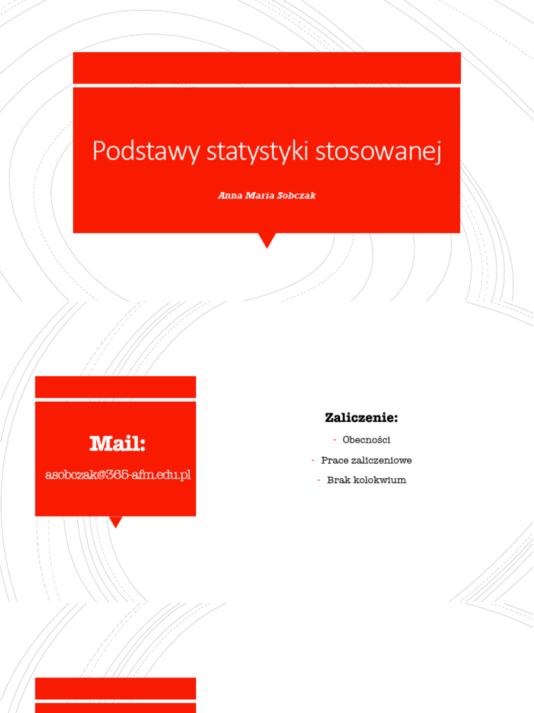 Podstawy Statystyki Stosowanej cz.1 | PDF