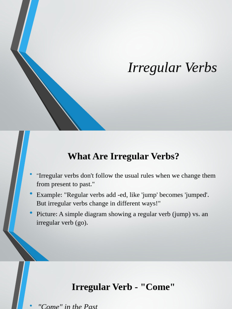 Irregular Verbs PPT 11115429202590159 | PDF